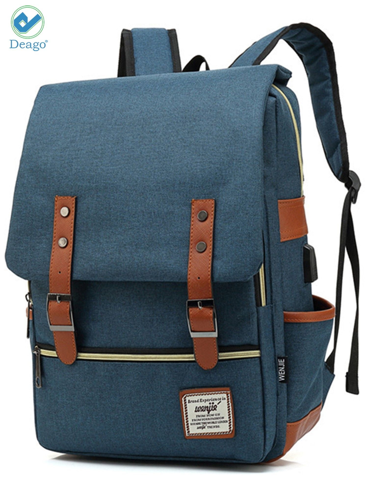 Deago Vintage Laptop Backpack For Women Men School College Backpack ...