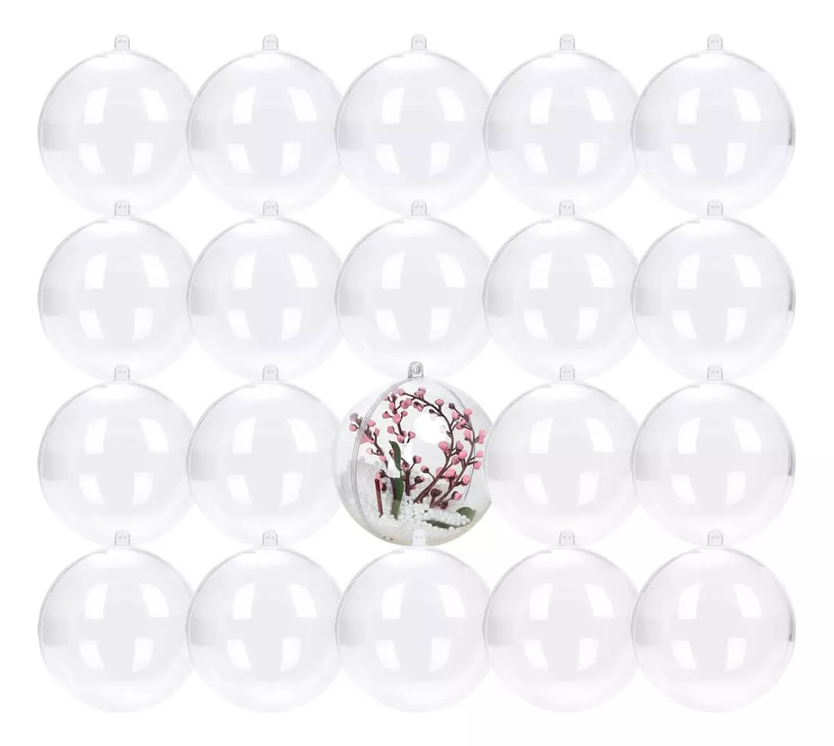 15 Esferas Transparentes Navidad Rellenar Plastico Adornos | Walmart en ...