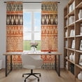 Boho Linear Sheer Curtains for Living Room Bedroom, Terracotta Brown ...