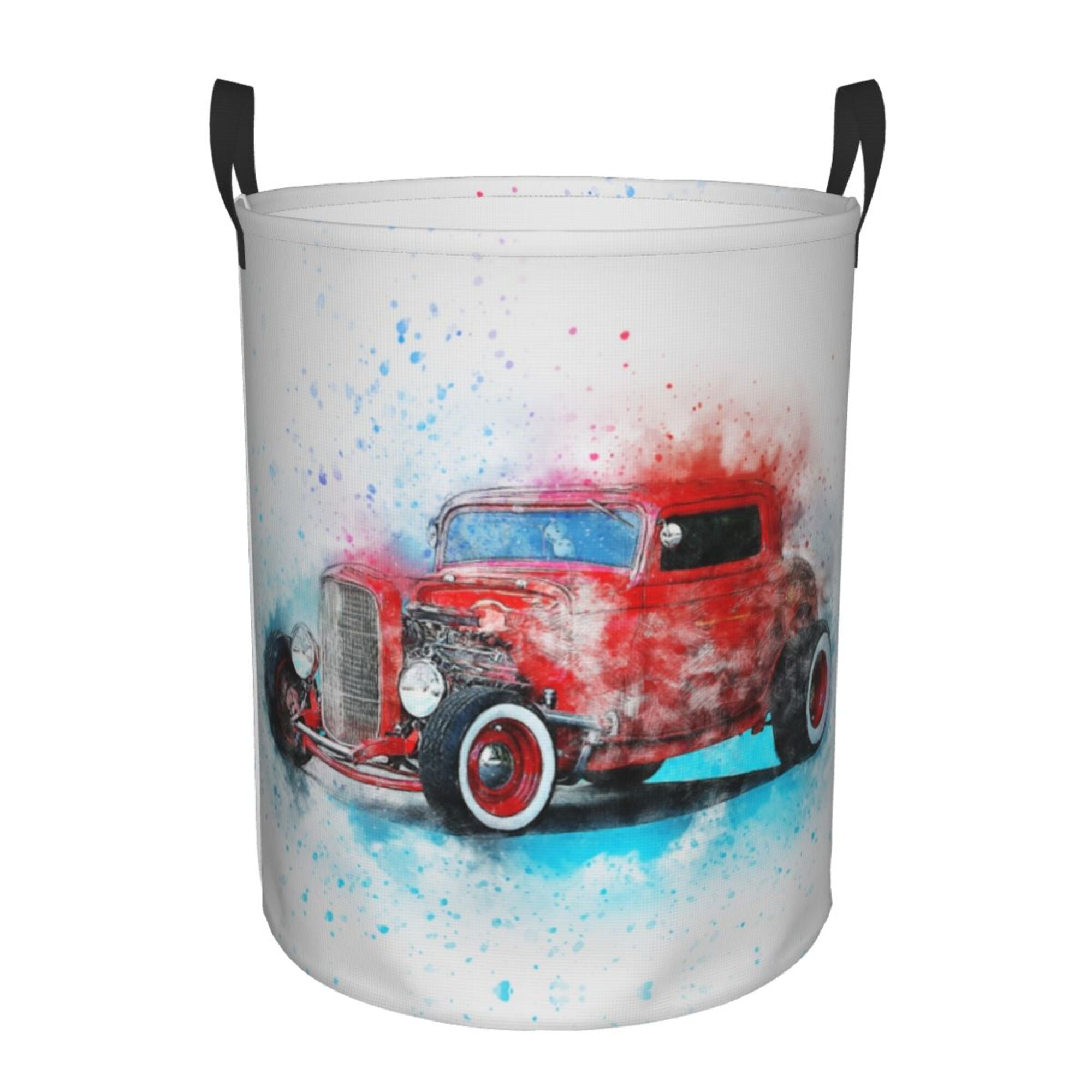 DouZhe Waterproof Collapsible Large Laundry Baskets, Vintage Watercolor ...