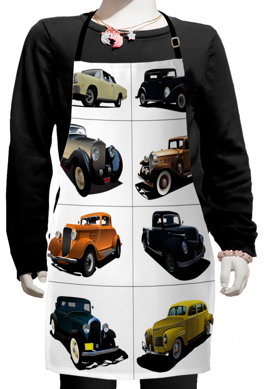 Cars Kids Apron, Rare Fifties Vintage Vehicle Closed Roof Tops Original ...