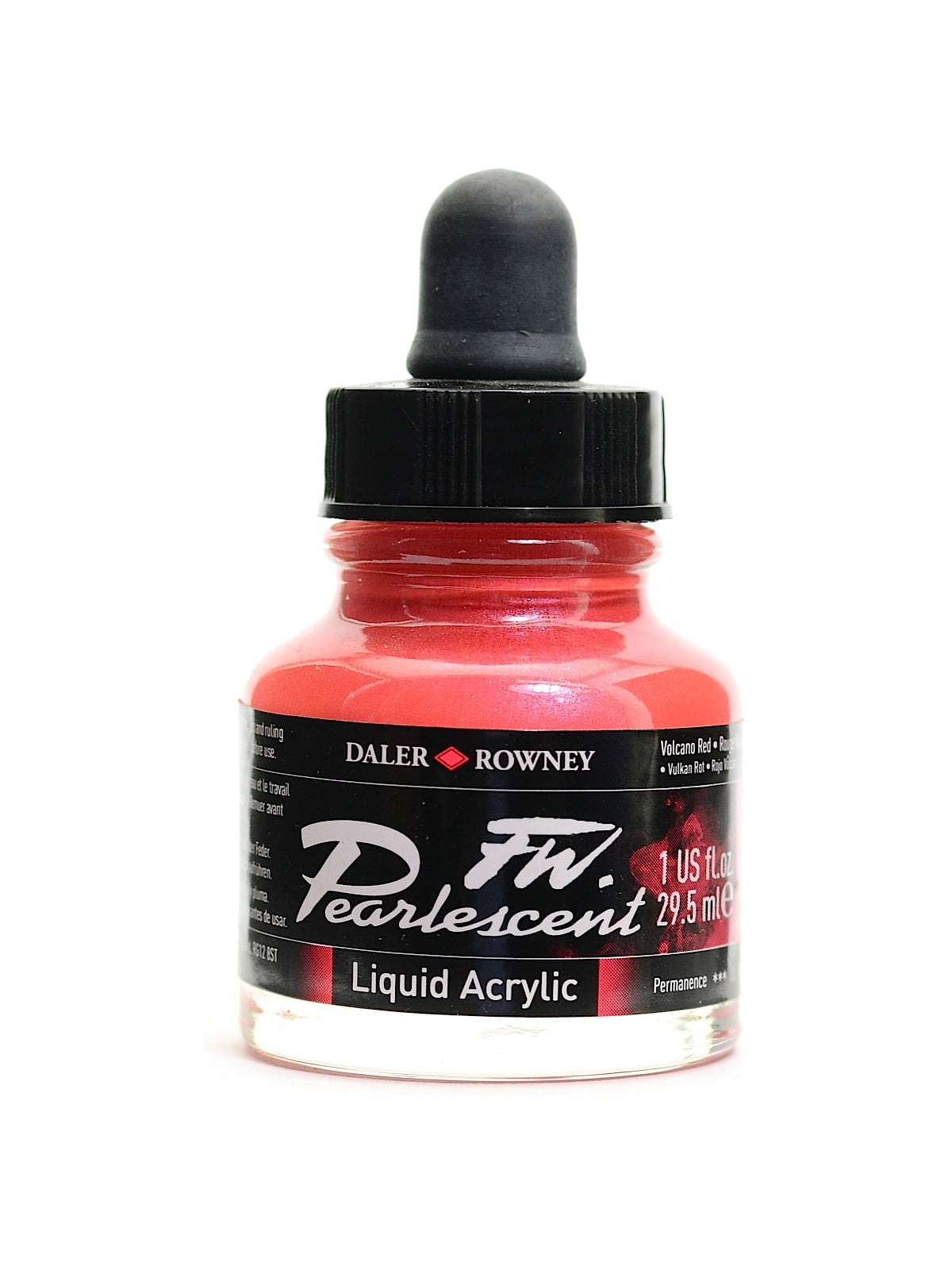 FW Pearlescent and Shimmering Liquid Acrylic volcano red, 1 oz. (pack ...