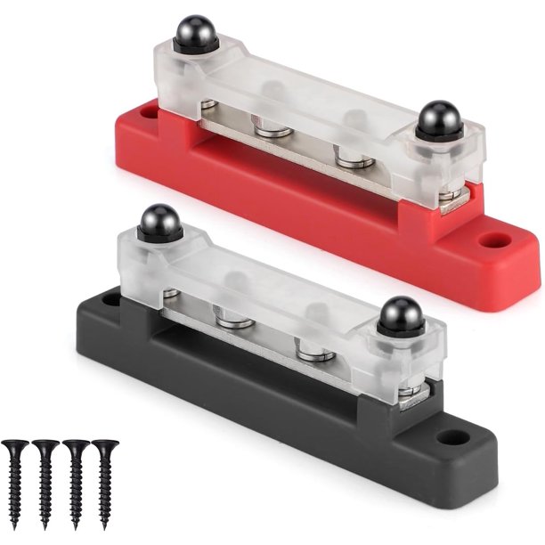 Marine Terminals 12V 250A Power Distribution Block 48V 150A 4 Studs 1/4 ...