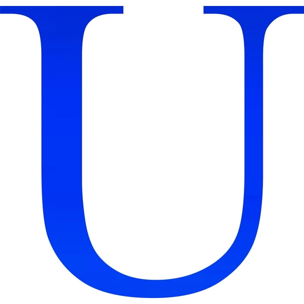 Acrylic Letter U Times, 3'' Tall Transparent Dark Blue Laser Cut ...