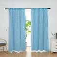 Stars Blackout Curtains Kids Bedroom Double Layer Star Cut Out Solid ...
