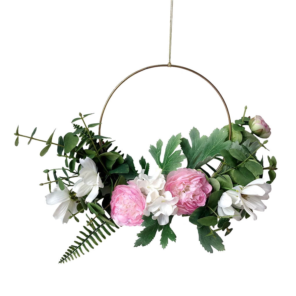 Guirnalda artificial Flor color de rosa Tela falsa Flor Aro Colgante ...