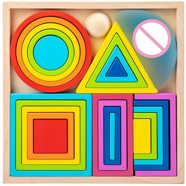 TickiT Wooden Rainbow Architect Triangles - Set of 7 - Walmart.com