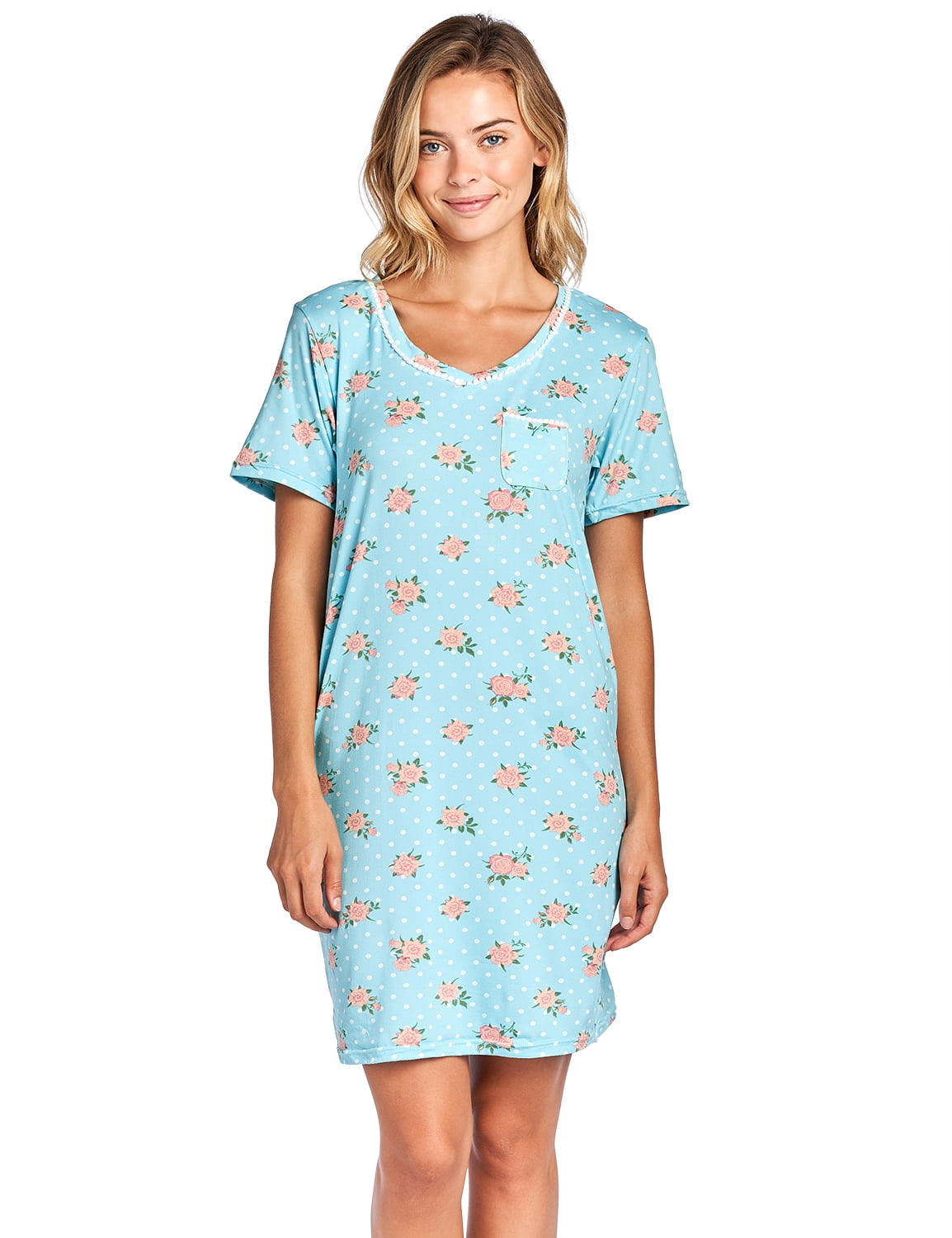 Casual Nights Women's Poly Short Sleeve Sleepwear Dorm Nightgown ...