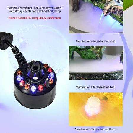 Aquarium Mist Maker 12 Led Lighting Pond Fog Maker Fog Machine Air ...