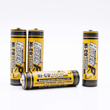 (4-Pack) HyperPS 1.2V AA 700mAh Ni-Cd NiCd Rechargeab?le y For NiCd ...