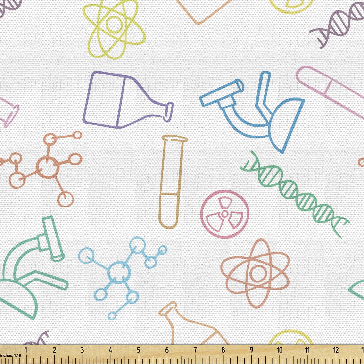 Science Fabric by the Yard, Chemistry Concept Pattern with Chemical ...
