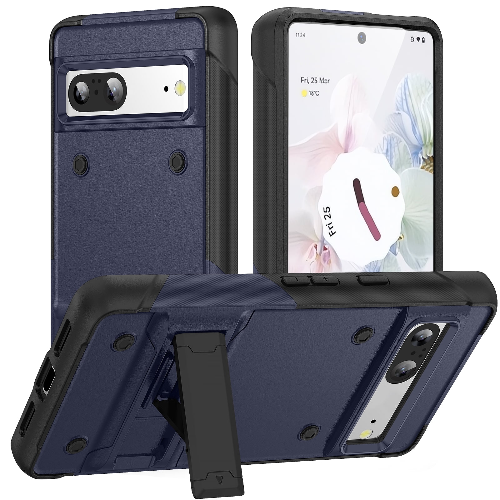 Dteck for Google Pixel 7A Case with Built-in Kickstand, Heavy Duty ...
