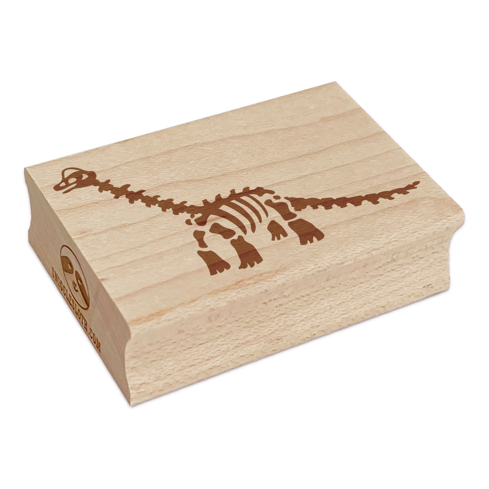 Brachiosaurus Dinosaur Skeleton Fossil Rectangle Rubber Stamp Stamping ...