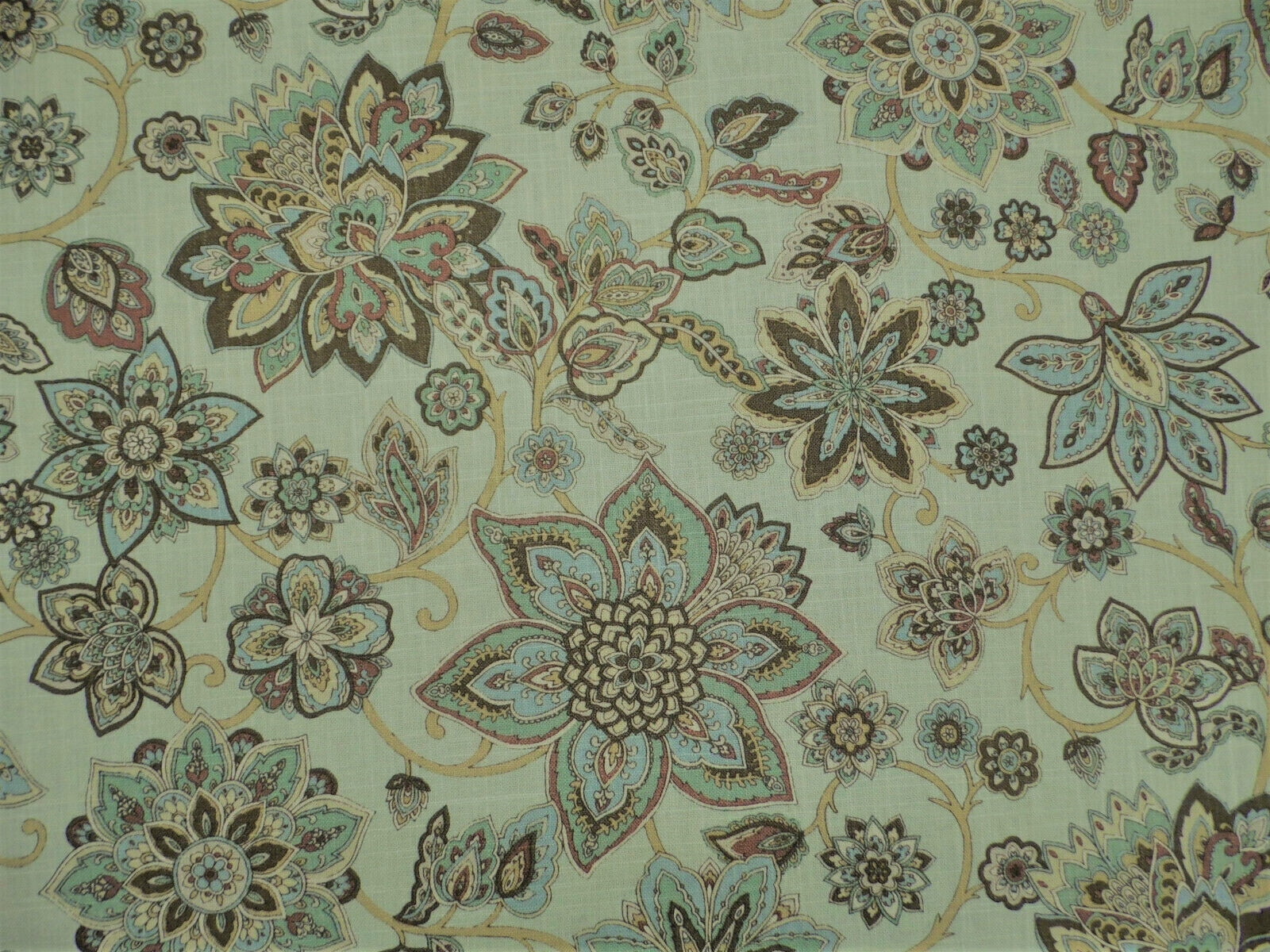 Belle Maison Cassidy Linen Upholstery Drapery Fabric Spa Floral NN17 ...