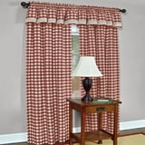 Achim Buffalo Check Window Curtain Panel, 42 x 84, Burgundy - Walmart.com