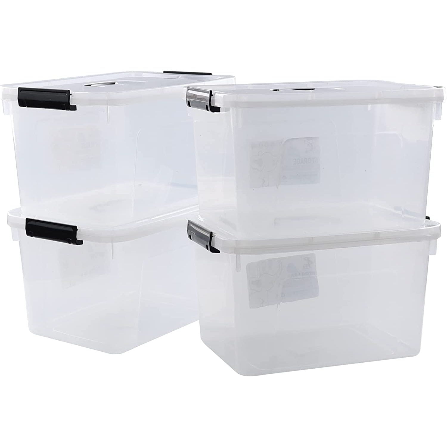 4-Pack 10 L Clear Storage Box with Lid - Walmart.com