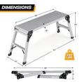 MoNiBloom 51" Aluminum Folding Work Platform Step Ladder Non-Slip Work ...