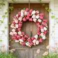 Artificial Spring Wreath for Front Door Decor, Plastic Floral Wreath ...