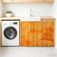 Botanical Orange Cabinet Curtains 28"W x 35"L, Dustproof Sink Skirt ...