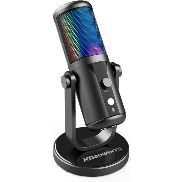 Gaming USB Microphone, XDaowerrs 192KHz/24Bit RGB Mic for Computer ...