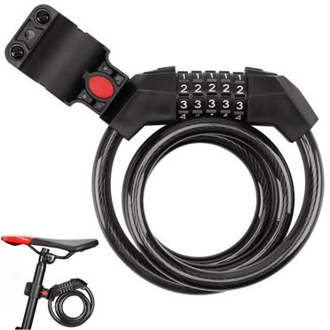 Titanker Bike Locks with Keys, Bike Lock Cable 4 Feet Coiled Secure ...
