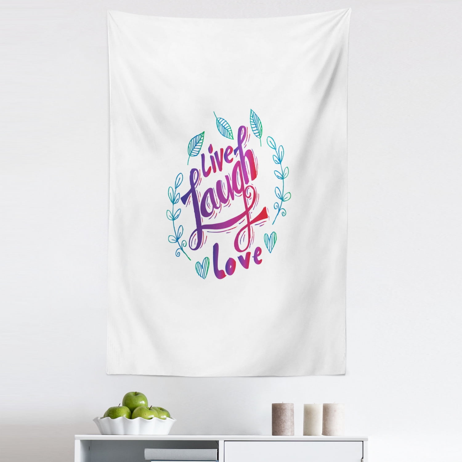 Saying Tapestry, Hand Lettering Words with Leaf Frame Illustration ...