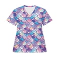 Binienty Iridescent Mermaid Scale Pattern Nursing Shirt for Women Short ...