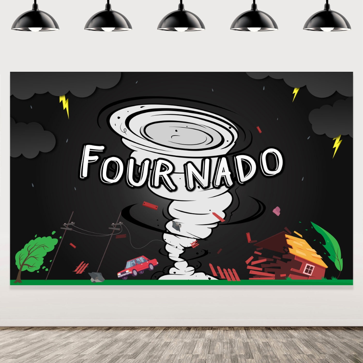 4th Birthday Party Decoration Supplies, Tornado Backdrop for Birthday ...
