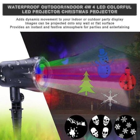 Waterproof Outdoor/indoor 4w 4 Led Colorful Led Projector Christmas ...