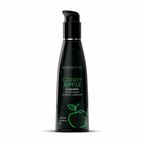 Wicked Aqua Flavored Water Based Personal Lubricant, Candy Apple, 4 oz ...