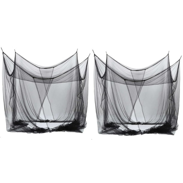 2X 4-Corner Bed Netting Canopy Mosquito Net for Queen/King Sized Bed ...