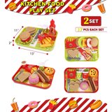 Mozlly Kitchen Food Playset - Cute Fast Food Playset with Trays, Plates ...