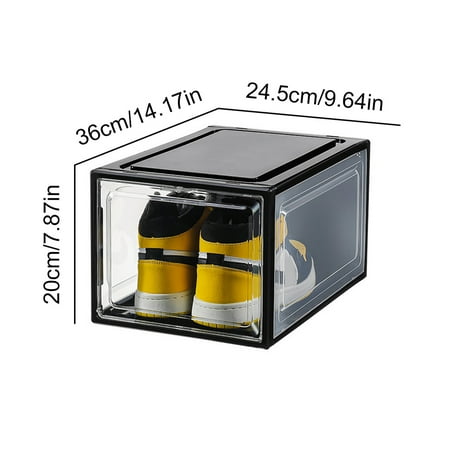 Clear Plastic Shoe Storage Organiser Boxes Measure 36 x 24.5 x 20cm ...