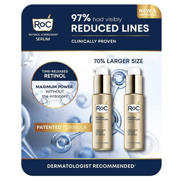 RoC Retinol Correxion Serum, 1.7 fl oz, 2 Pack - Walmart.com