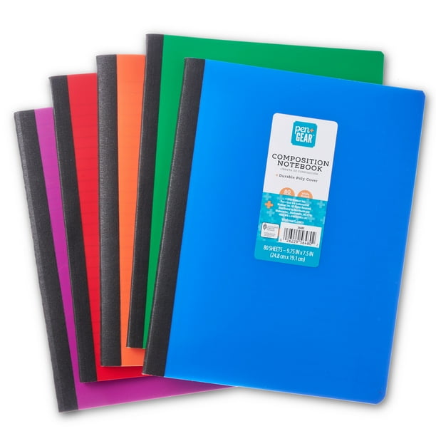 Pen + Gear Poly Composition Book, Wide Ruled, 80 Pages - Walmart.com ...