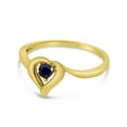 10k Yellow Gold Round Sapphire Heart Ring - Walmart.com