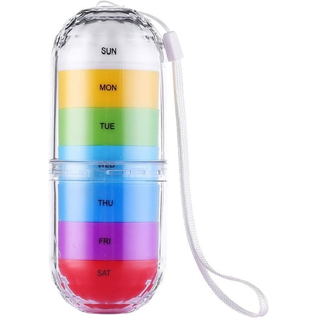 Deke Rainbow 7 Day Waterproof Pill Organizer case Tower Box Medicine ...