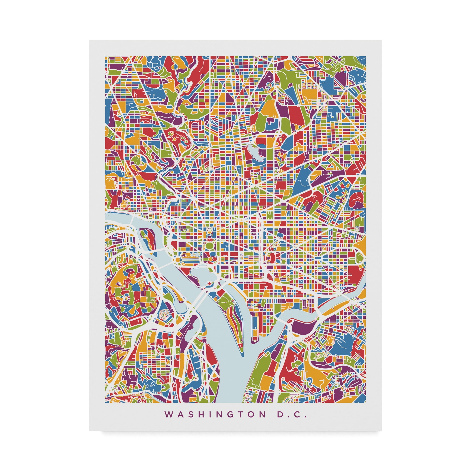 Trademark Fine Art 'Washington DC Street Map II' Canvas Art by Michael ...