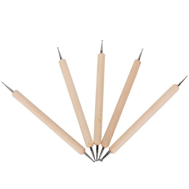 Ustyle 5PCS/Set Indentation Pen Nail Art Embossing Tools Wooden Ball ...
