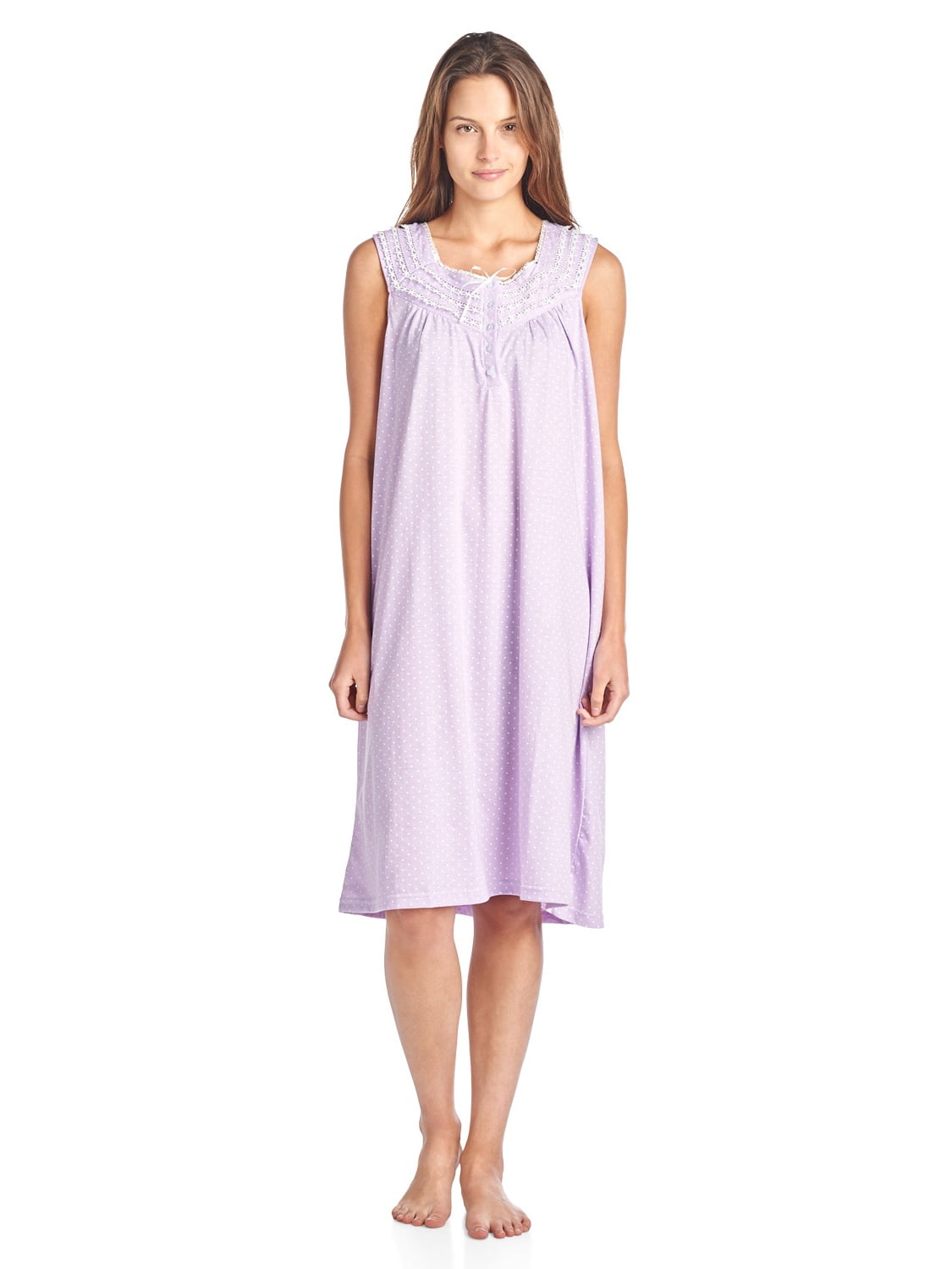 Casual Nights Women's Fancy Lace Trim Sleeveless Nightgown - Walmart.com