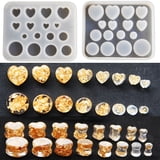 Milue Ear Gauge Mold Round and Heart Shape Ear Stretching Tool Ear ...