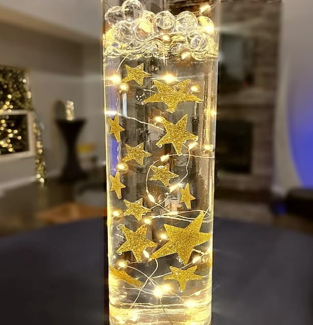 3 Packs Floating Stars Glitter Gold-3 Gallons For Your Vases-Including ...