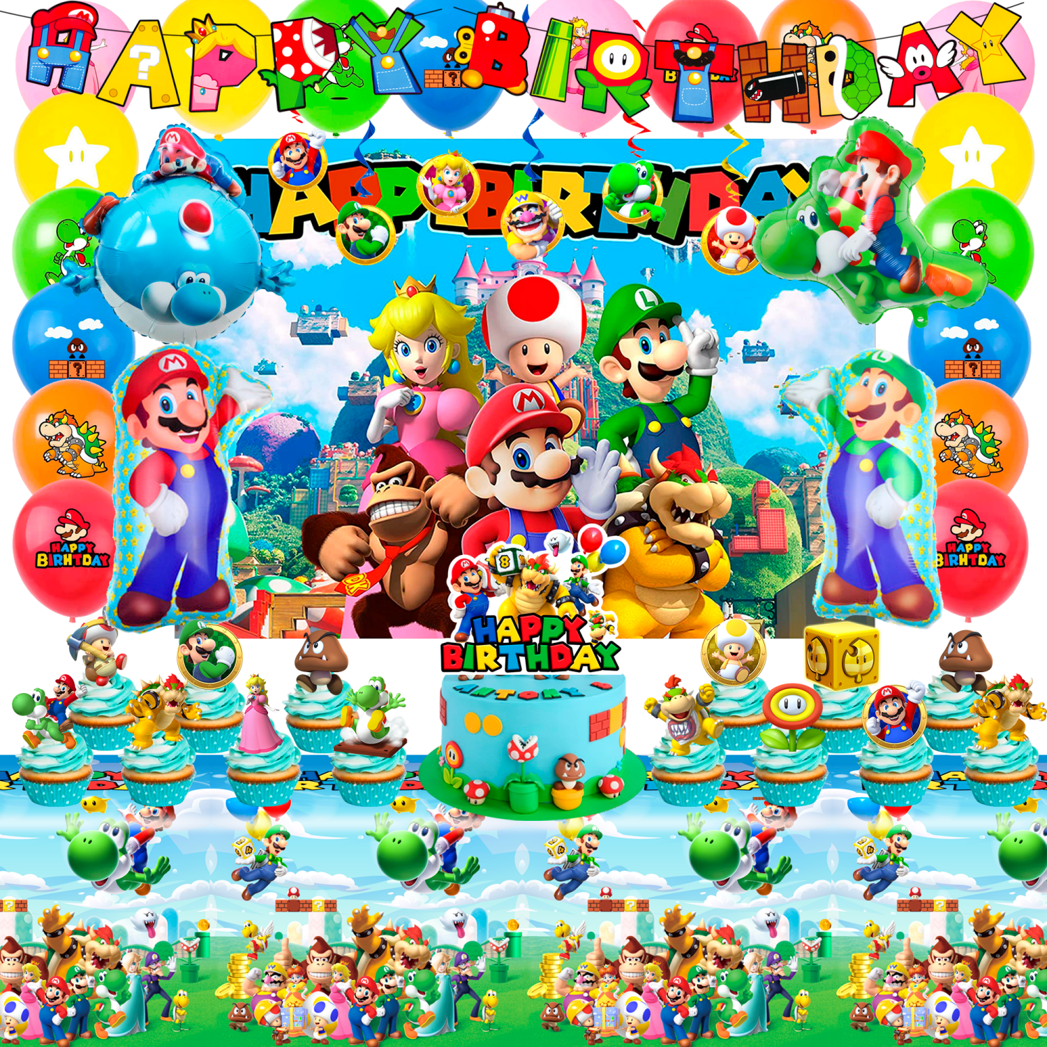 Click here for Elifjoydeco Super Mario Birthday Decorations  68pc... prices