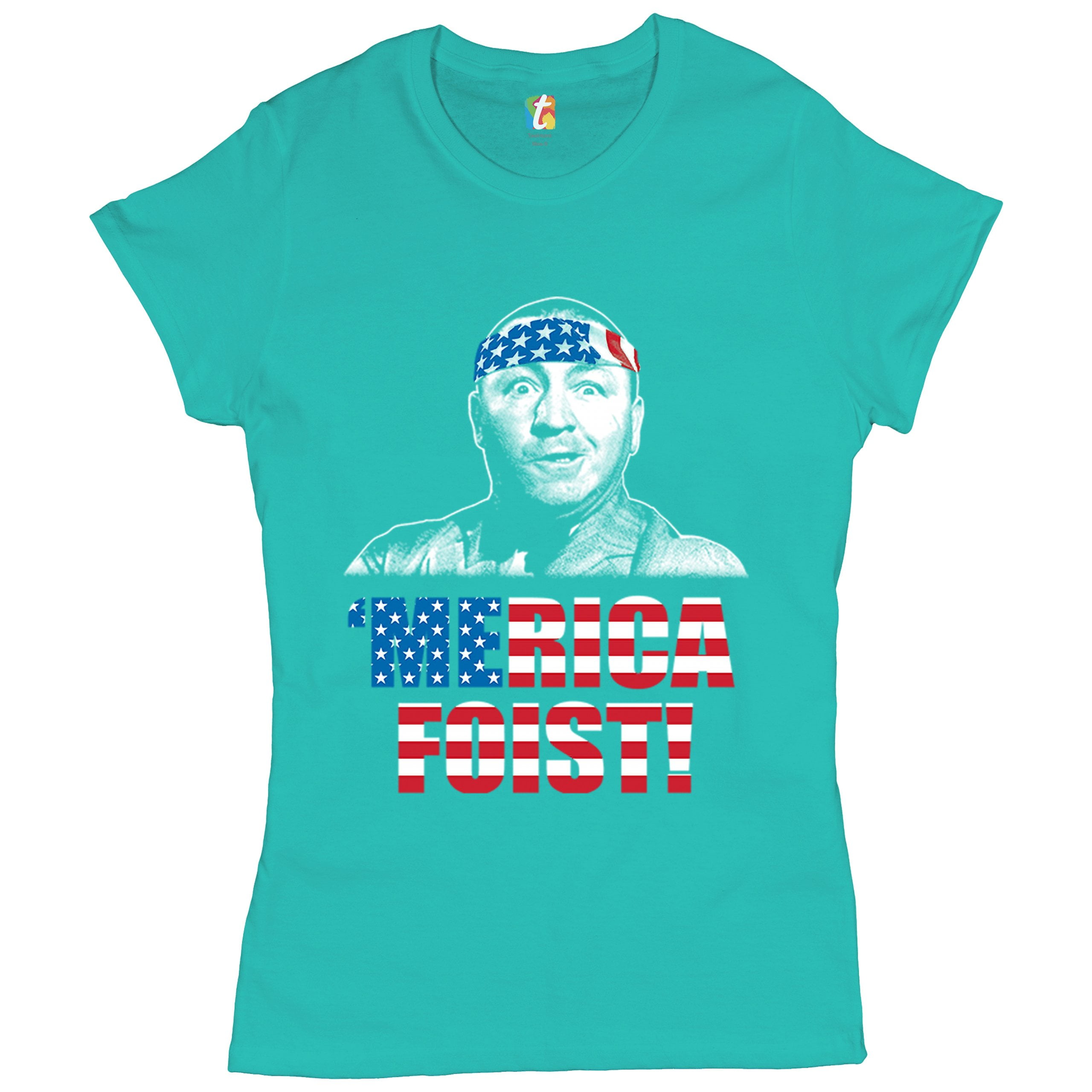 Tee Hunt Merica Foist T-Shirt Patriotic Curly Howard The Three Stooges ...
