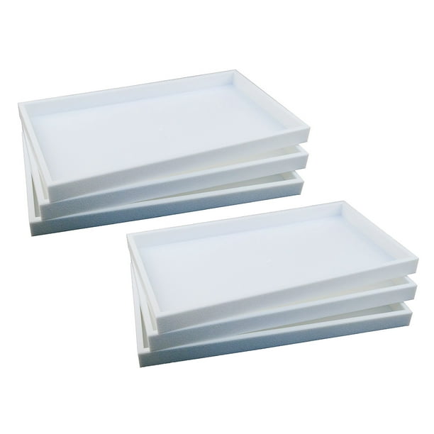 NicePackaging 6 Qty White Plastic Display Tray 14.75 x 8.25 x 1 For ...