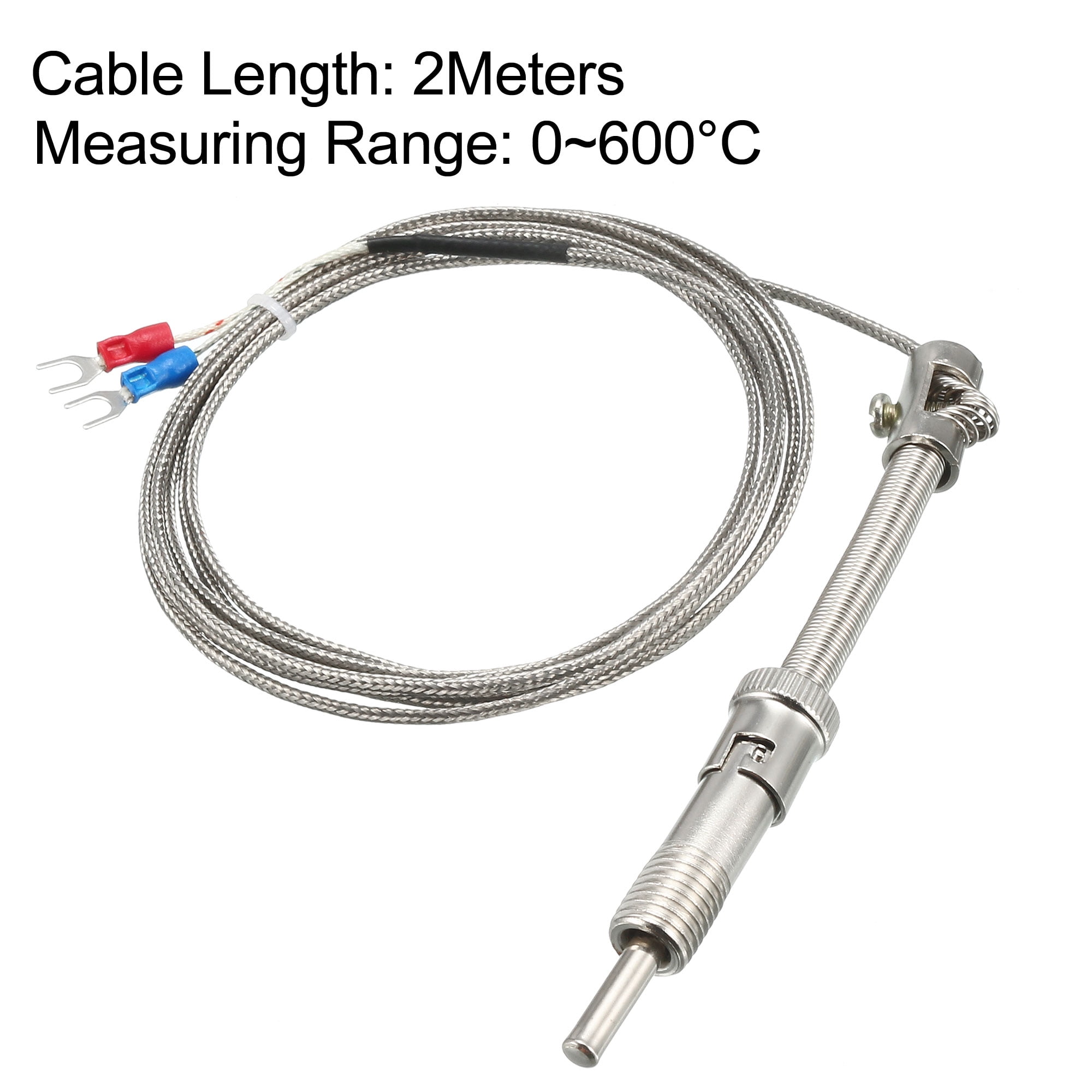 K Type Thermocouple Spring Type Temperature Sensor Probe 2M Cable ...