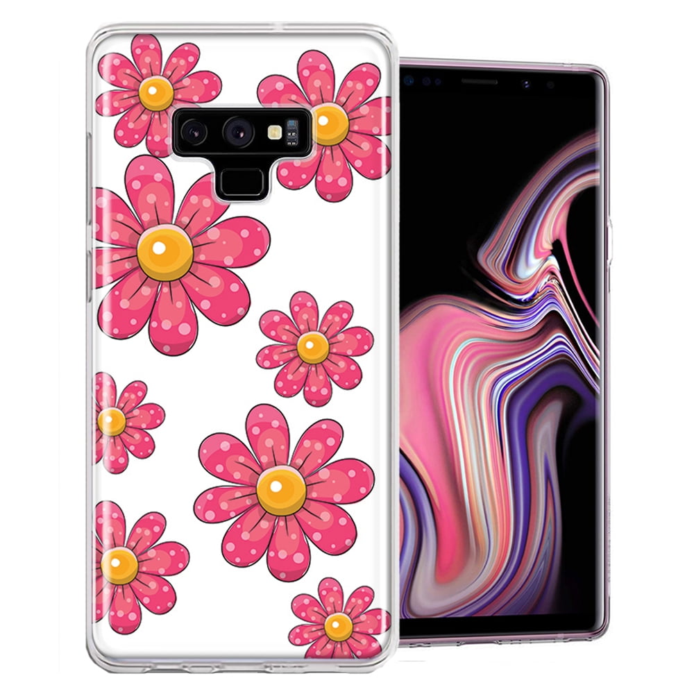 MUNDAZE For Samsung Galaxy Note 9 Pink Daisy Flower Design Double Layer ...