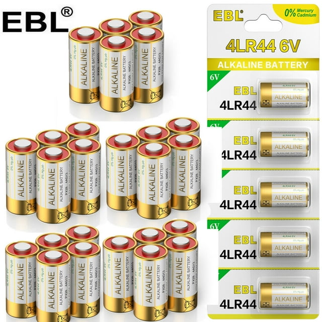 EBL 6 Volt Battery 4LR44 Dog Collar Batteries (25 Pack) 6V Alkaline ...
