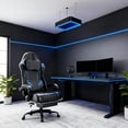 Blue Ergonomic Gaming Chair With Pocket Spring Cushion, Footrest ...