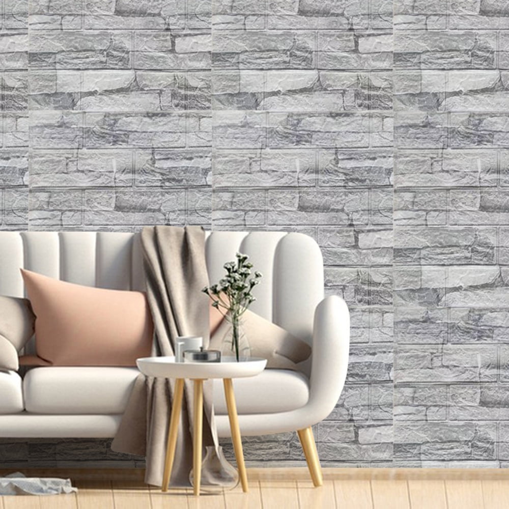 Heflashor 10Pcs 3D Brick Peel and Stick Wallpaper, 3D White Brick Wall ...